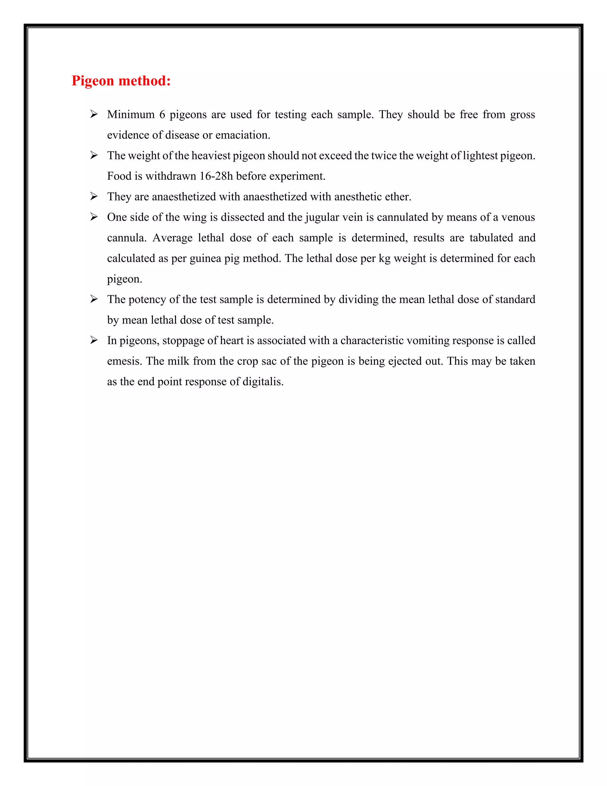 Bioassay of Digitalis | PDF
