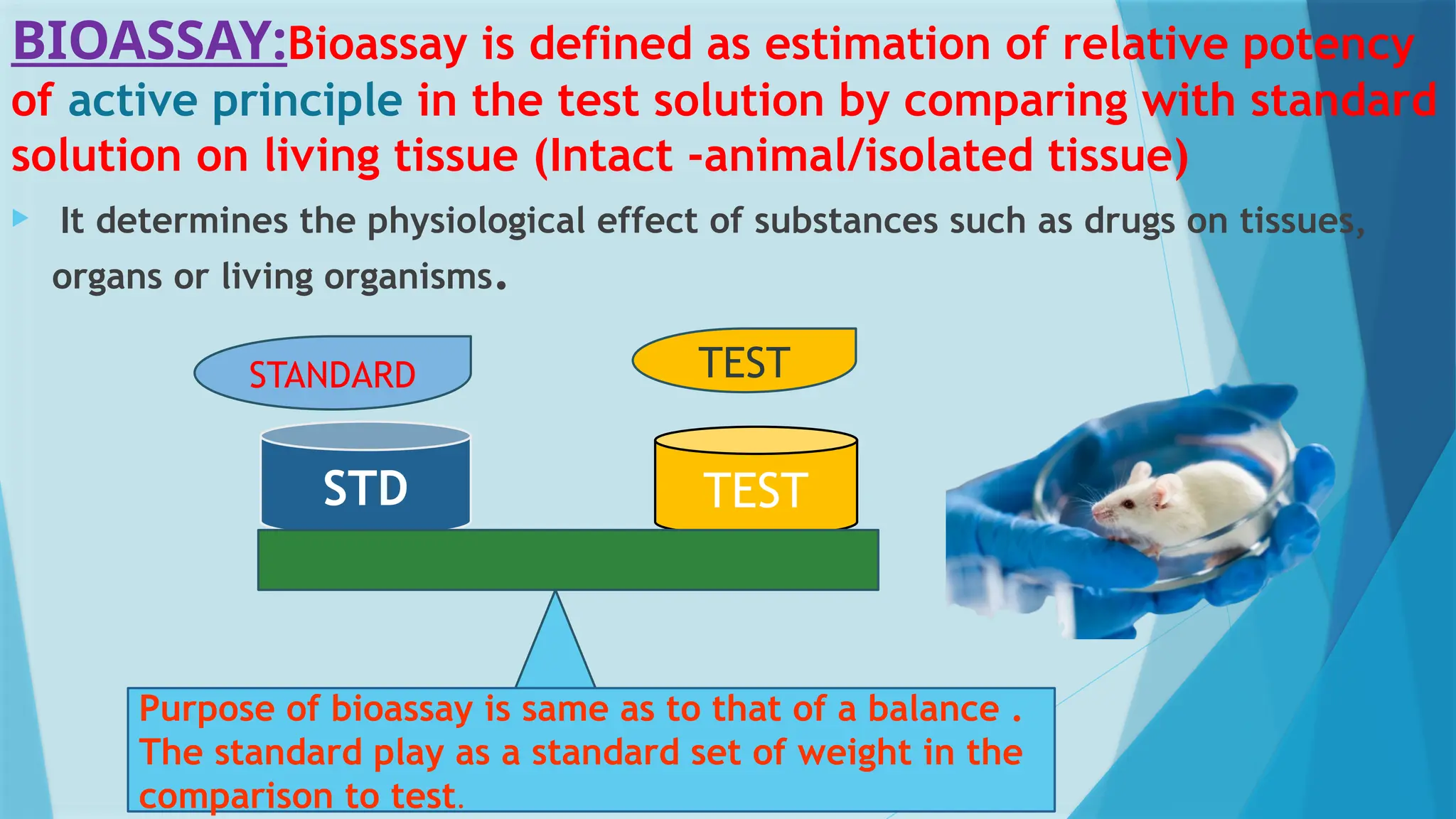 BIOASSAY scope, principle , types of bioassay, application and ...