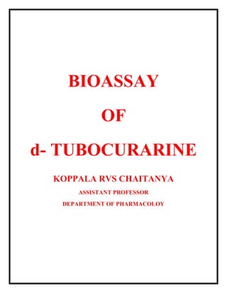 Bioassay of d-tubocurarine | PDF