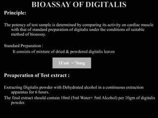 Bioassay of Digitalis, d-tubocurarine , Oxytocin | PPTX