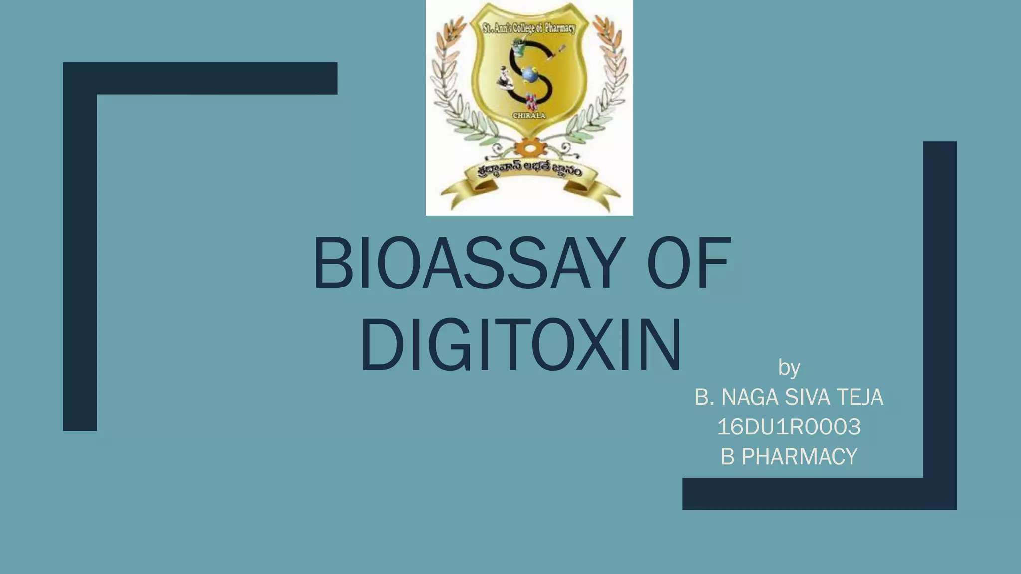 Bio-assay of Digitalis ( digitoxin) | PDF