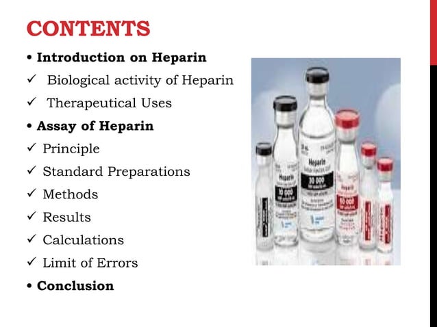 Bio assay of heparin | PPTX | Blood Disorders | Diseases and Conditions