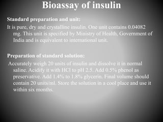 Bioassay of insulin & Bioassay of Vasopressin | PPTX