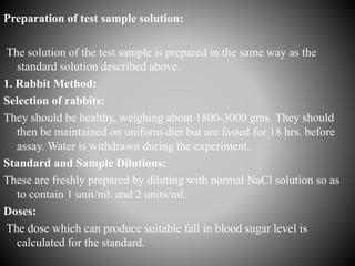 Bioassay of insulin & Bioassay of Vasopressin | PPTX