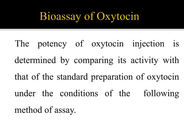 Bioassay Of Oxytocin