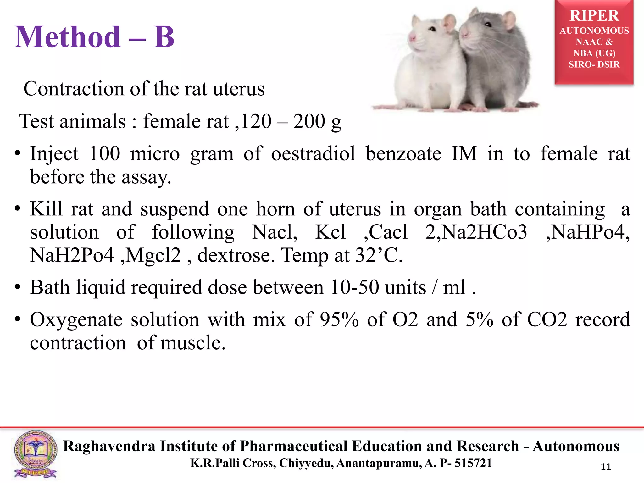 Biological Tests And Bioassay Of Oxytocin Ppt