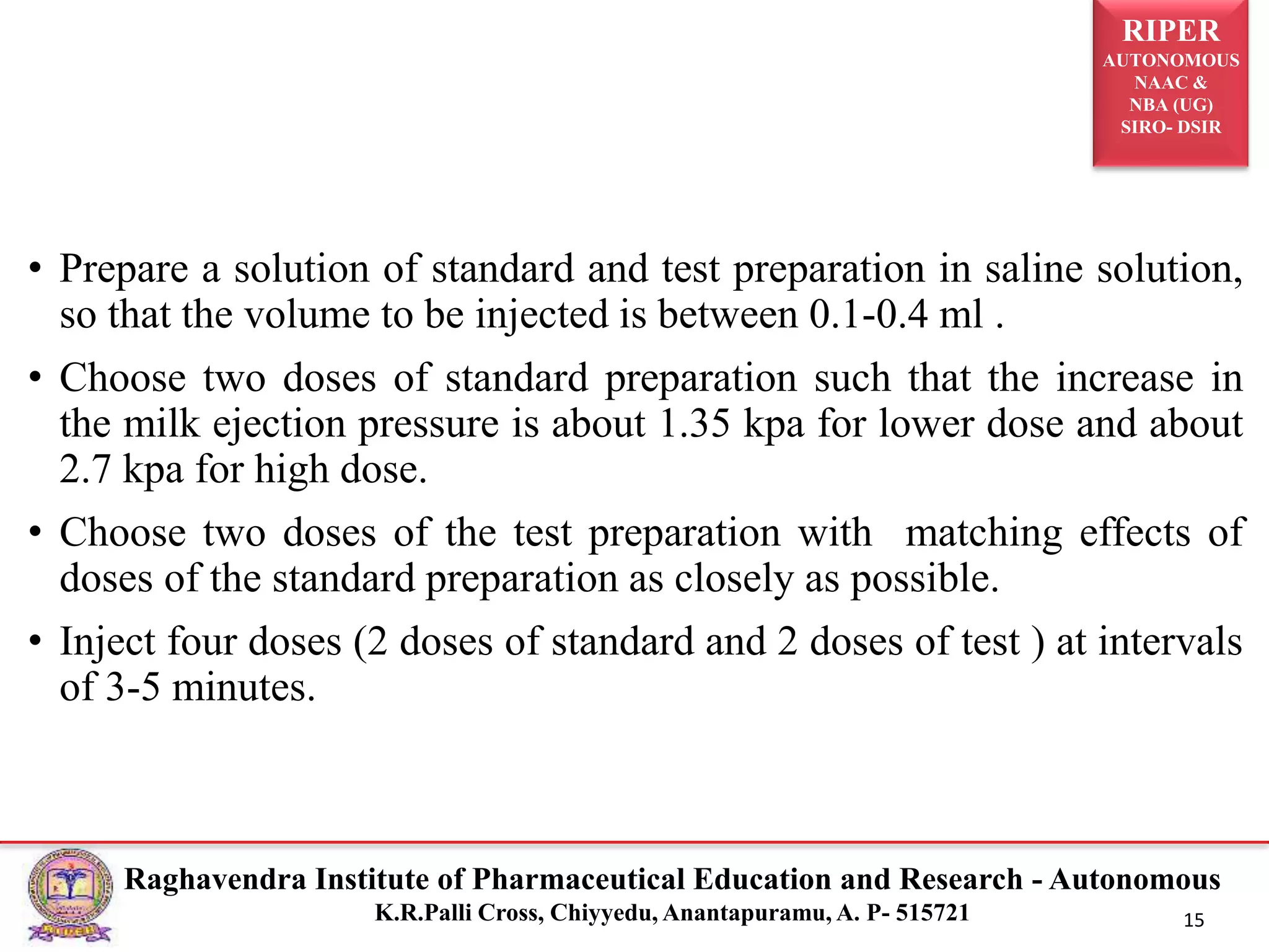 Biological Tests And Bioassay Of Oxytocin Ppt