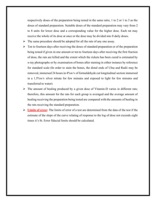 Bioassay of Vitamin D | PDF