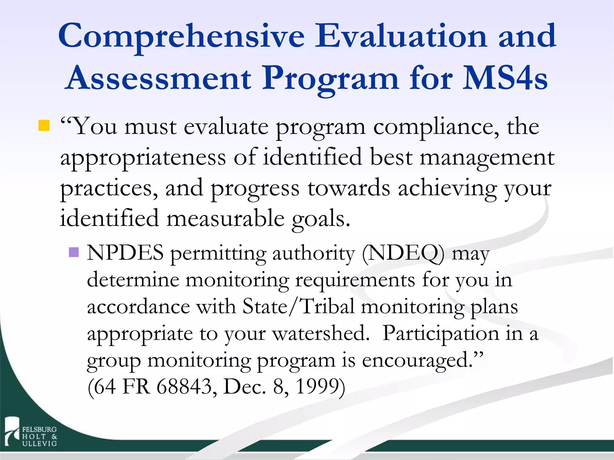Bioassessment Approach to MS4 Evaluation and Assessment | PPT