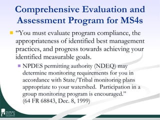 Bioassessment Approach to MS4 Evaluation and Assessment | PPT