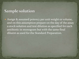 Bio assy of antibiotics & vit d | PPTX