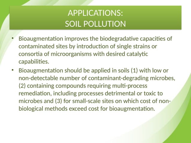 BIOAUGMENTATION : A Bioremediation process | PPTX | Biotech and ...