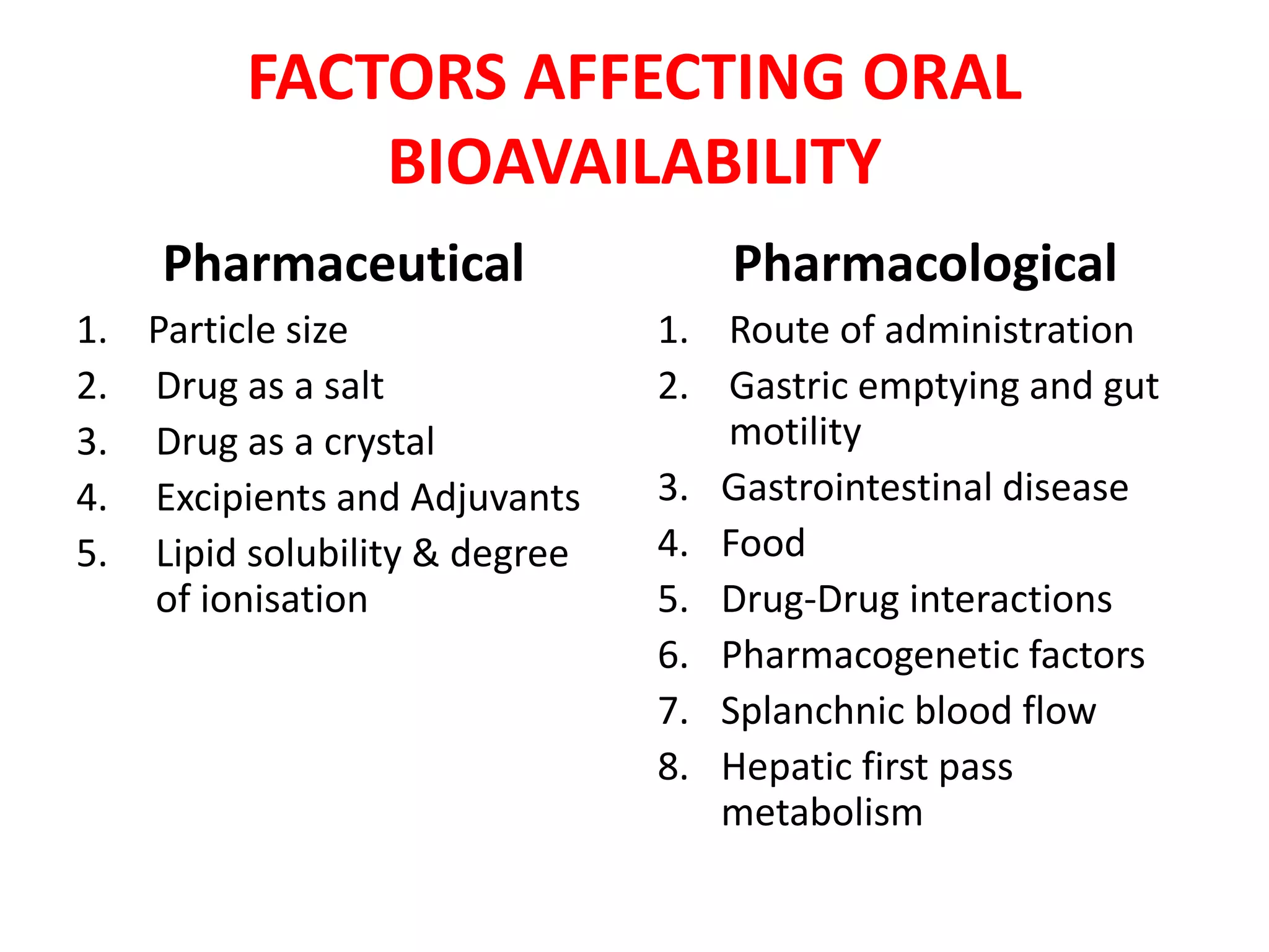 Bioavailability | PPTX