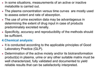 Bioavailability and bioeqivalance testing | PPTX | Pharmaceutical ...