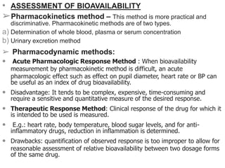 Bioavailability and bioeqivalance testing | PPTX | Pharmaceutical ...