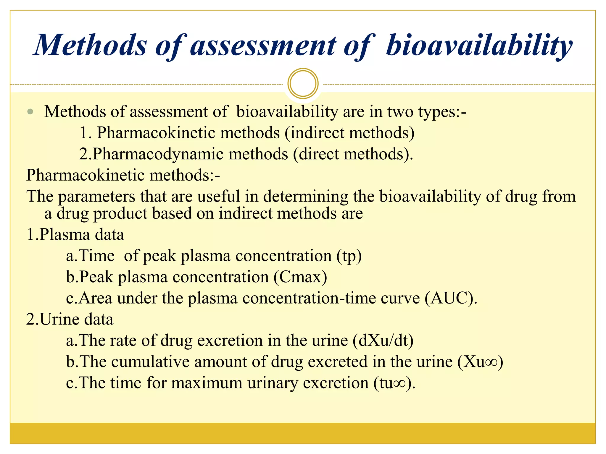 Bioavailability and bioequivalance | PPTX