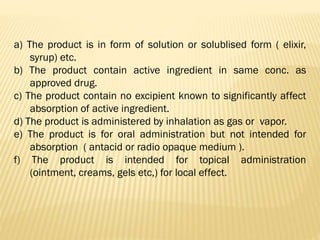 Bioavailability and bioequivalance studies and Regulatory aspects | PPTX