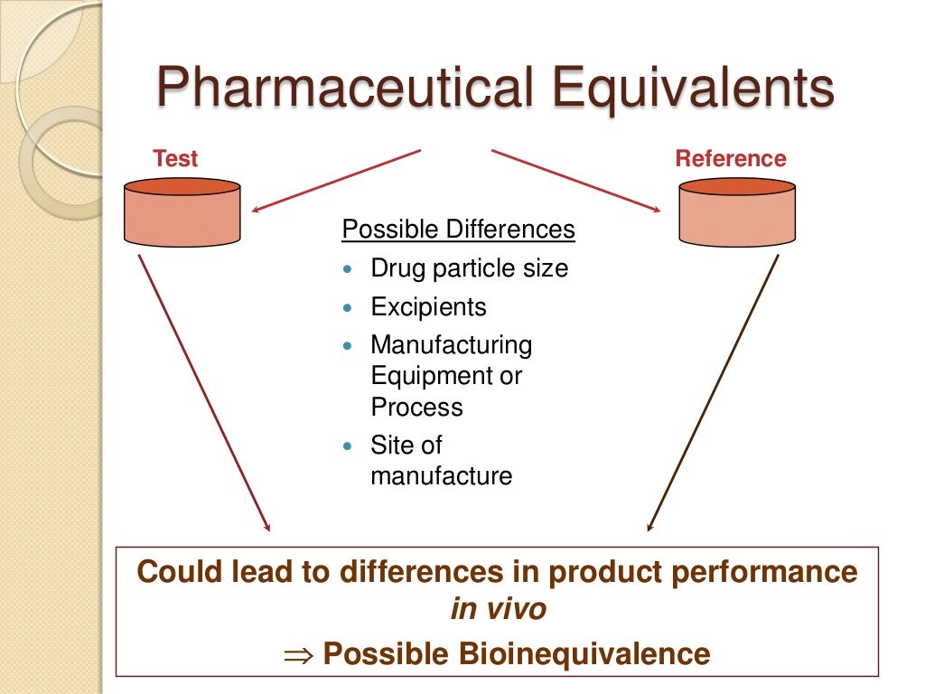 Bioavailability and bioequivalence Bioavailability and bioequivalence