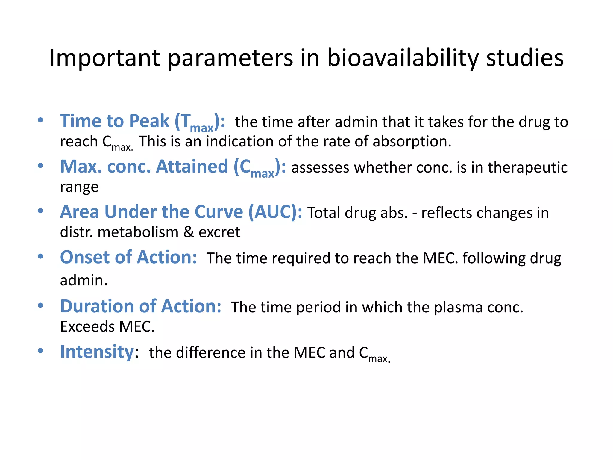 Bioavailability and bioequivalence lecture | PPTX