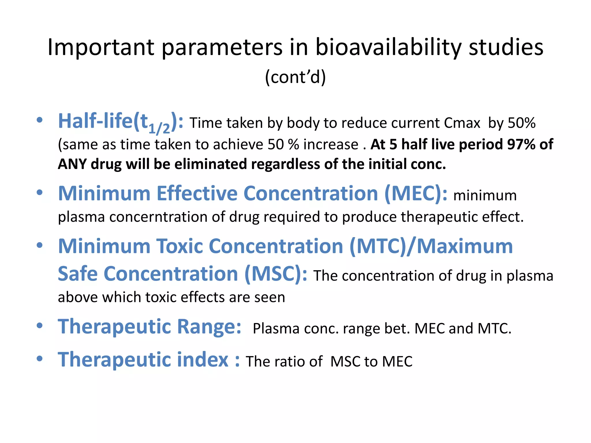 Bioavailability and bioequivalence lecture | PPTX