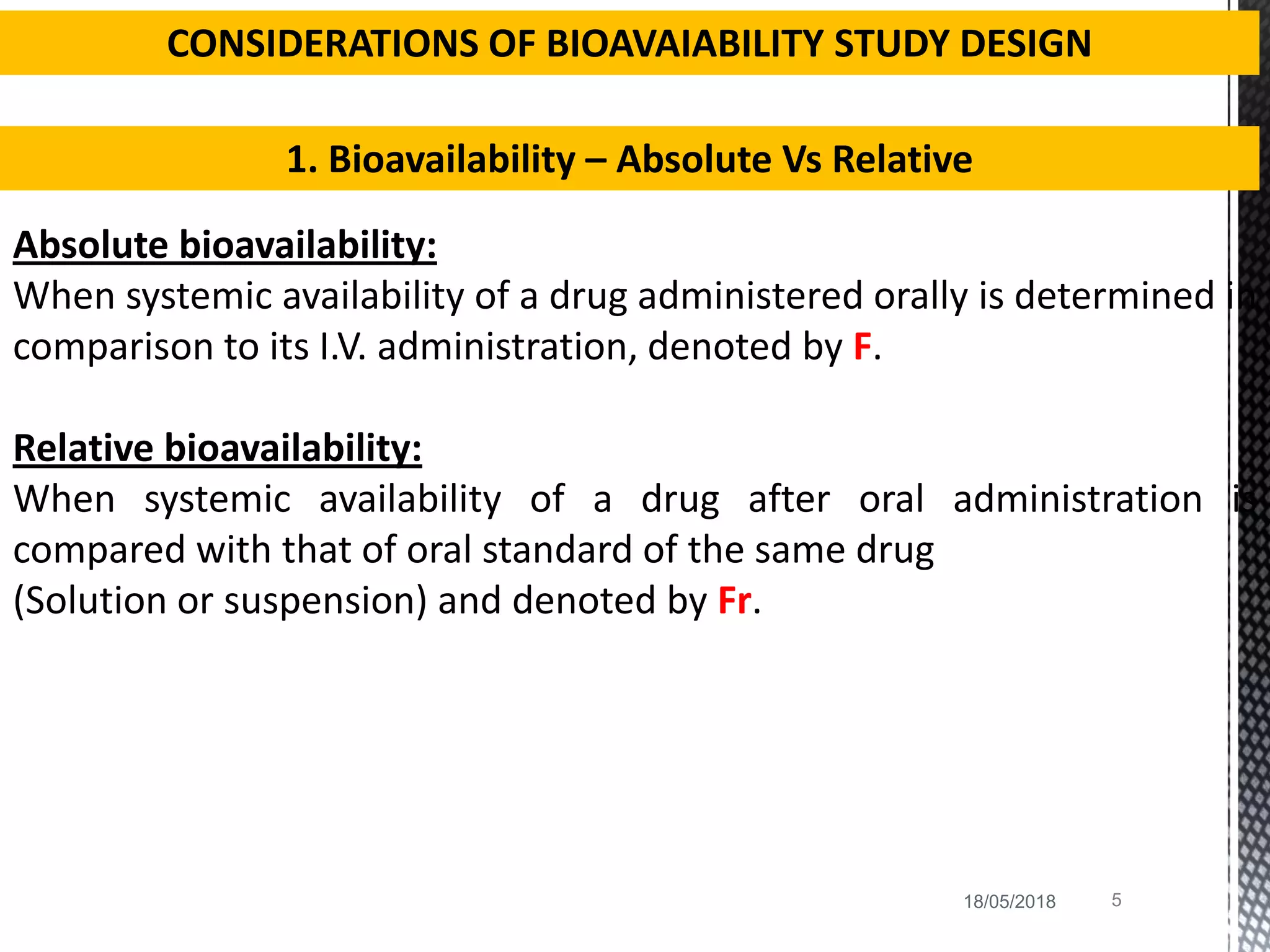 Bioavailability and bioequivalence | PDF