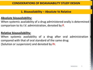 Bioavailability and bioequivalence | PDF