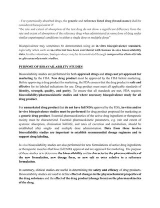 Bioavailability and bioequivalence | PDF | Pharmaceutical Industry ...