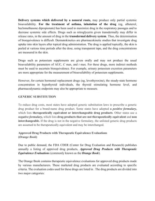 Bioavailability and bioequivalence | PDF | Pharmaceutical Industry ...