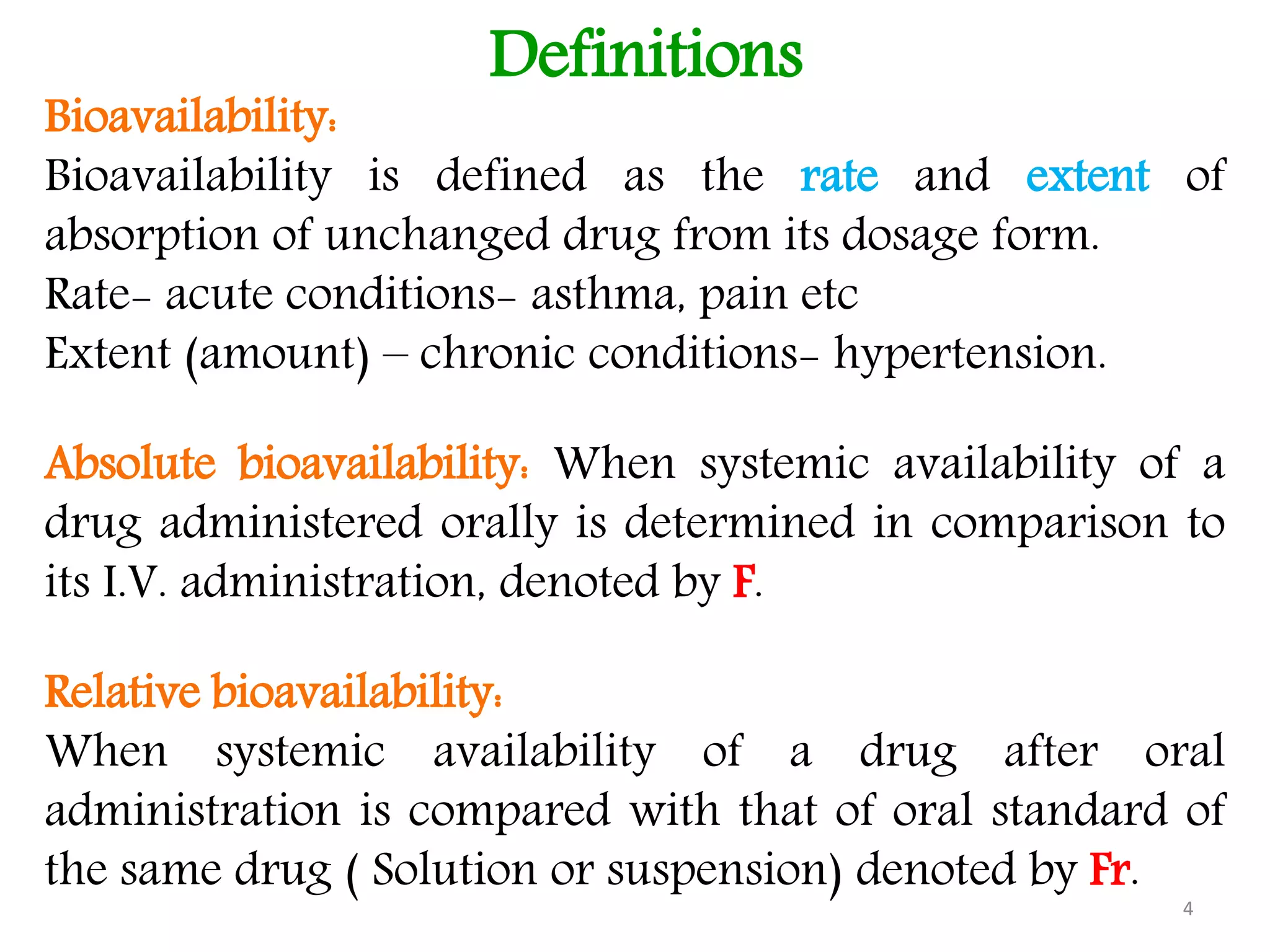 Bioavailability and bioequivalence | PPTX