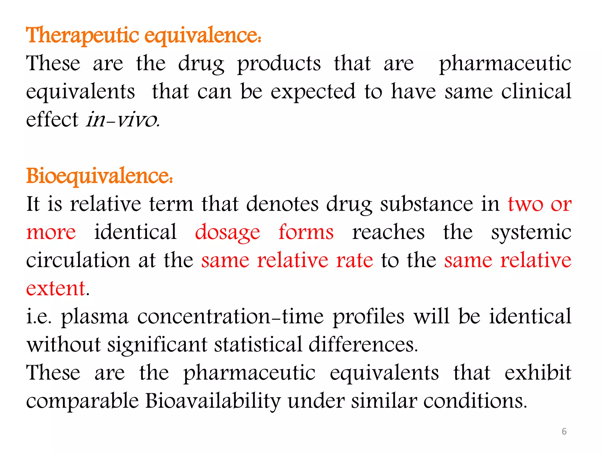 Bioavailability and bioequivalence | PPTX