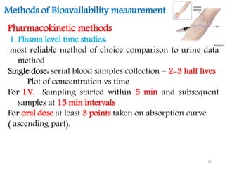 Bioavailability and bioequivalence | PPTX