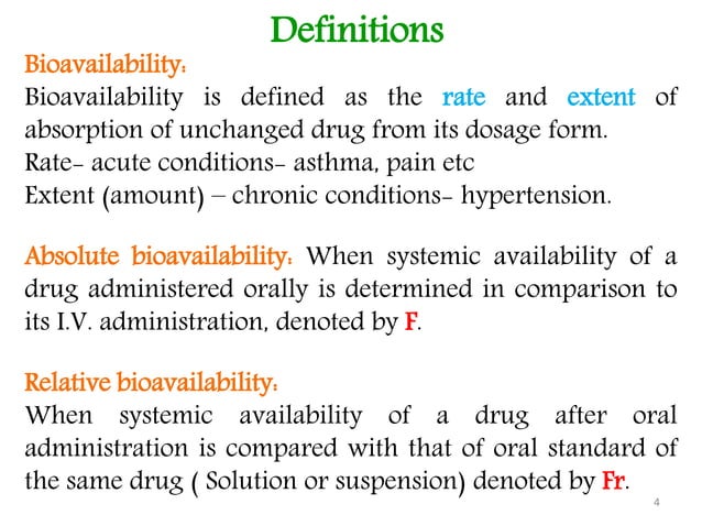 Bioavailability and bioequivalence | PPTX