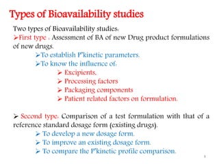 Bioavailability and bioequivalence | PPTX