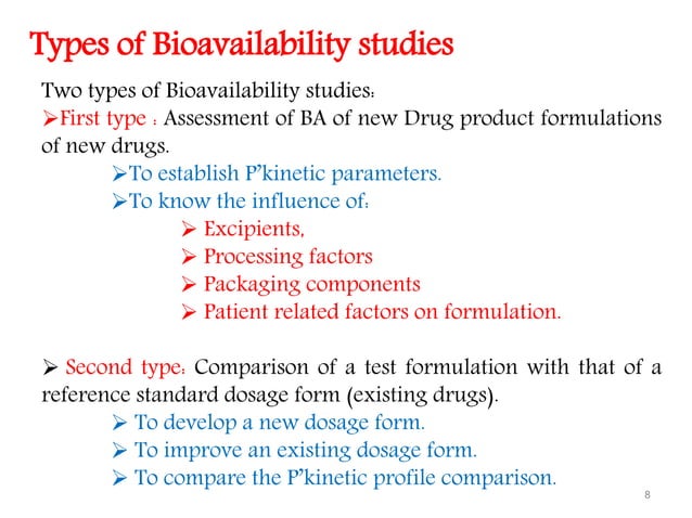 Bioavailability and bioequivalence | PPTX