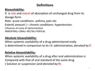 Bioavailability_and_Bioequivalence method | PPTX
