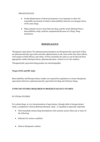 Bioavailability and bioequivalence of Drug Product.docx ...