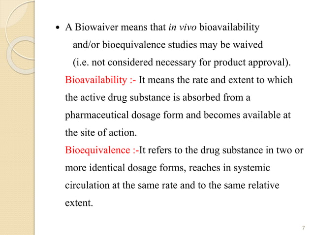 Bioavailability and bioequivalence study | PPTX