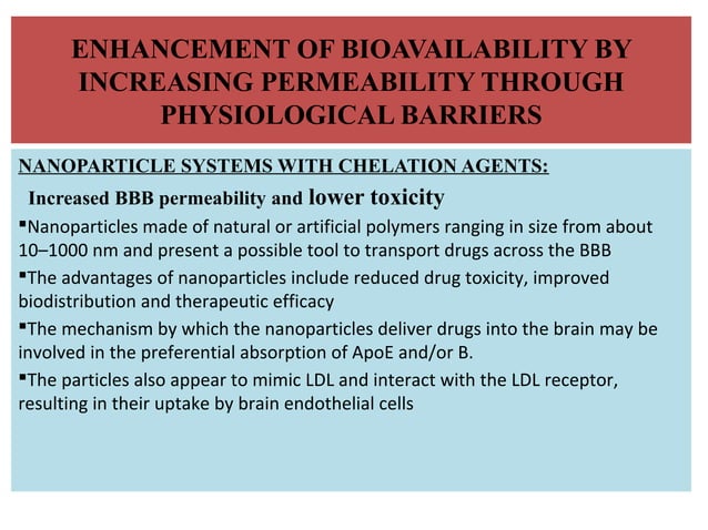 Bioavailability and methods of enhancing bioavailability | PPT