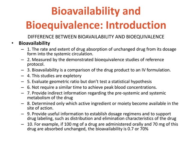 Bioavailability & Bioequivalance | PDF | Pharmaceutical Industry ...