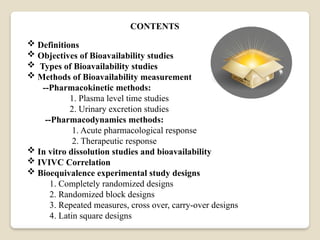 Bioavailability & Bioequivalence Studies.pptx