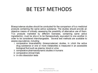 Bioavailability, Bioequivalence and Biowaiver | PPTX
