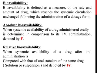Bioavailability & Bioequivalence Studies | PPTX