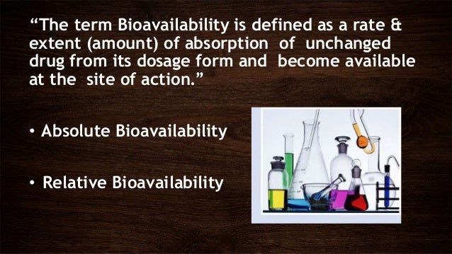 Bioavailability of drug through iv,im