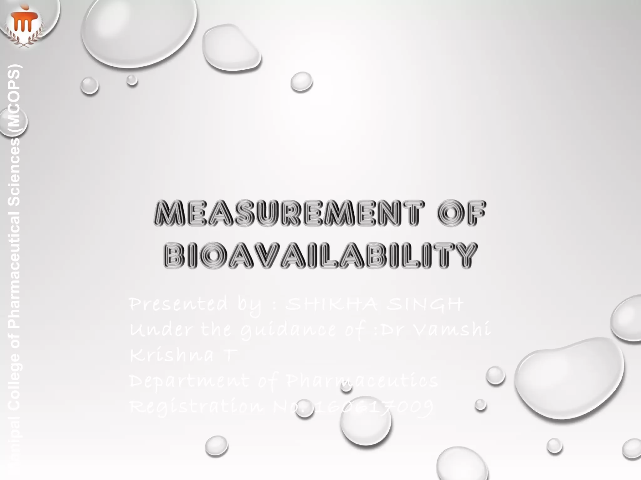Measurement of bioavailability | PPT