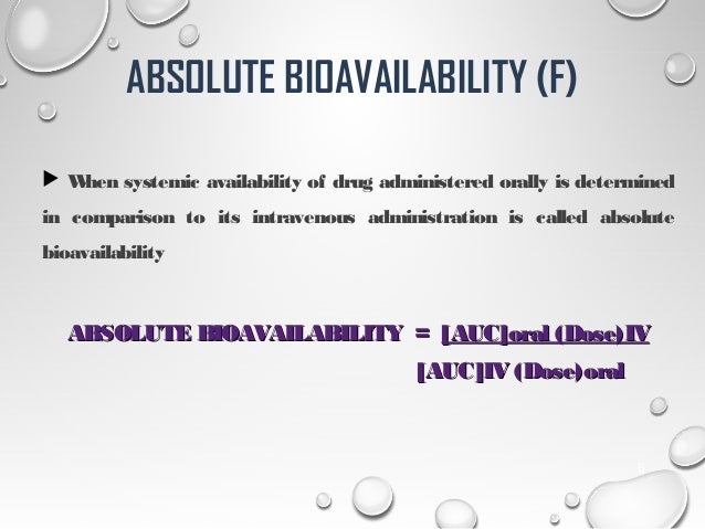 Measurement of bioavailability