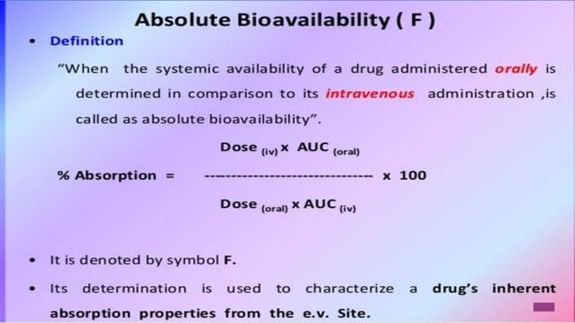 Bioavailability & Bioequivalence ppt | PPT | Chemistry | Science