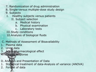 Bioavailability testing protocol | PPTX
