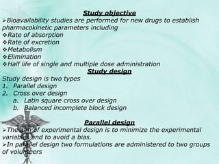 Bioavailability testing protocol | PPTX