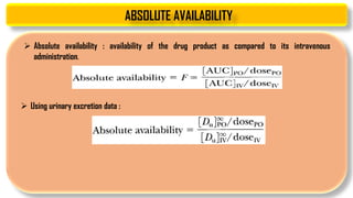 BIOAVAILABILITY AND BIOEQUIVALENCE | PDF