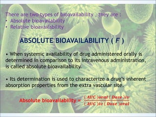 BIOAVAILABILTY AND BIOEQUIVALENCE STUDY | PPTX